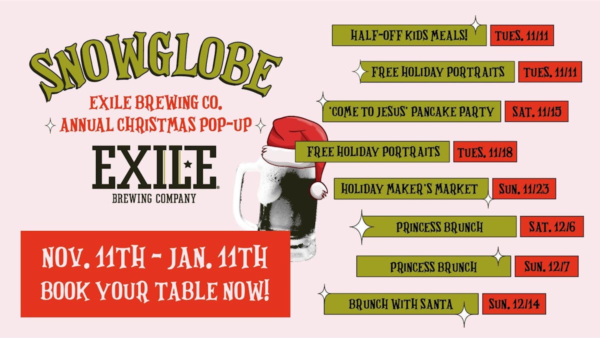 Exile Brewing Company - SnowGlobe - Des Moines, IA | Tock