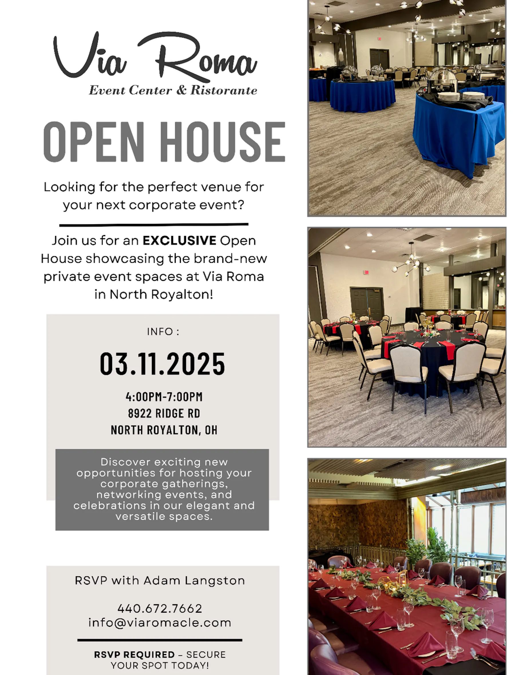 Via Roma Event Center & Ristorante - North Royalton, OH | Tock