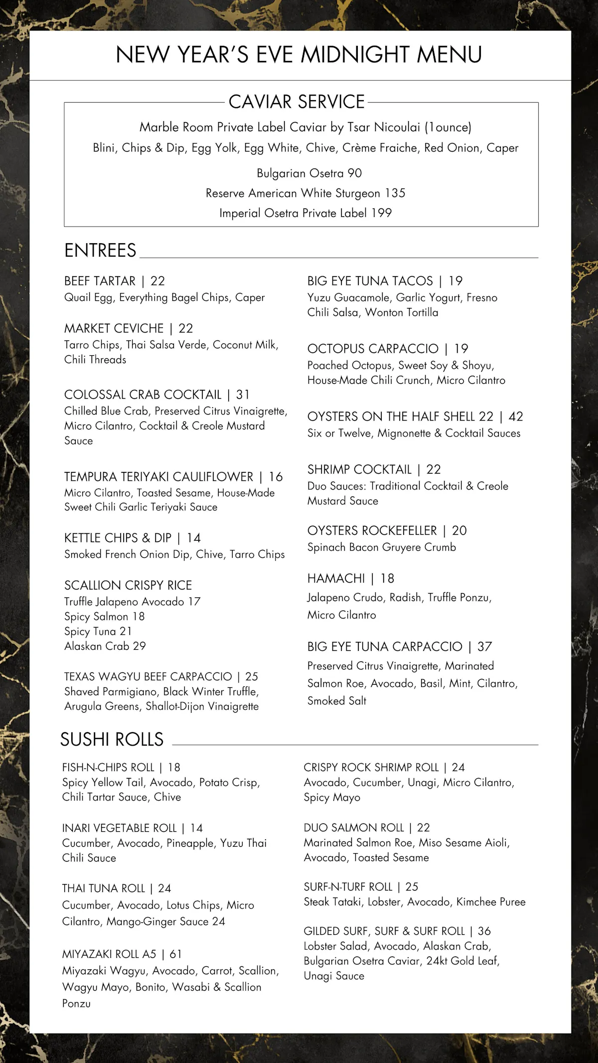 Marble Room Steaks and Raw Bar - Cleveland, OH | Tock