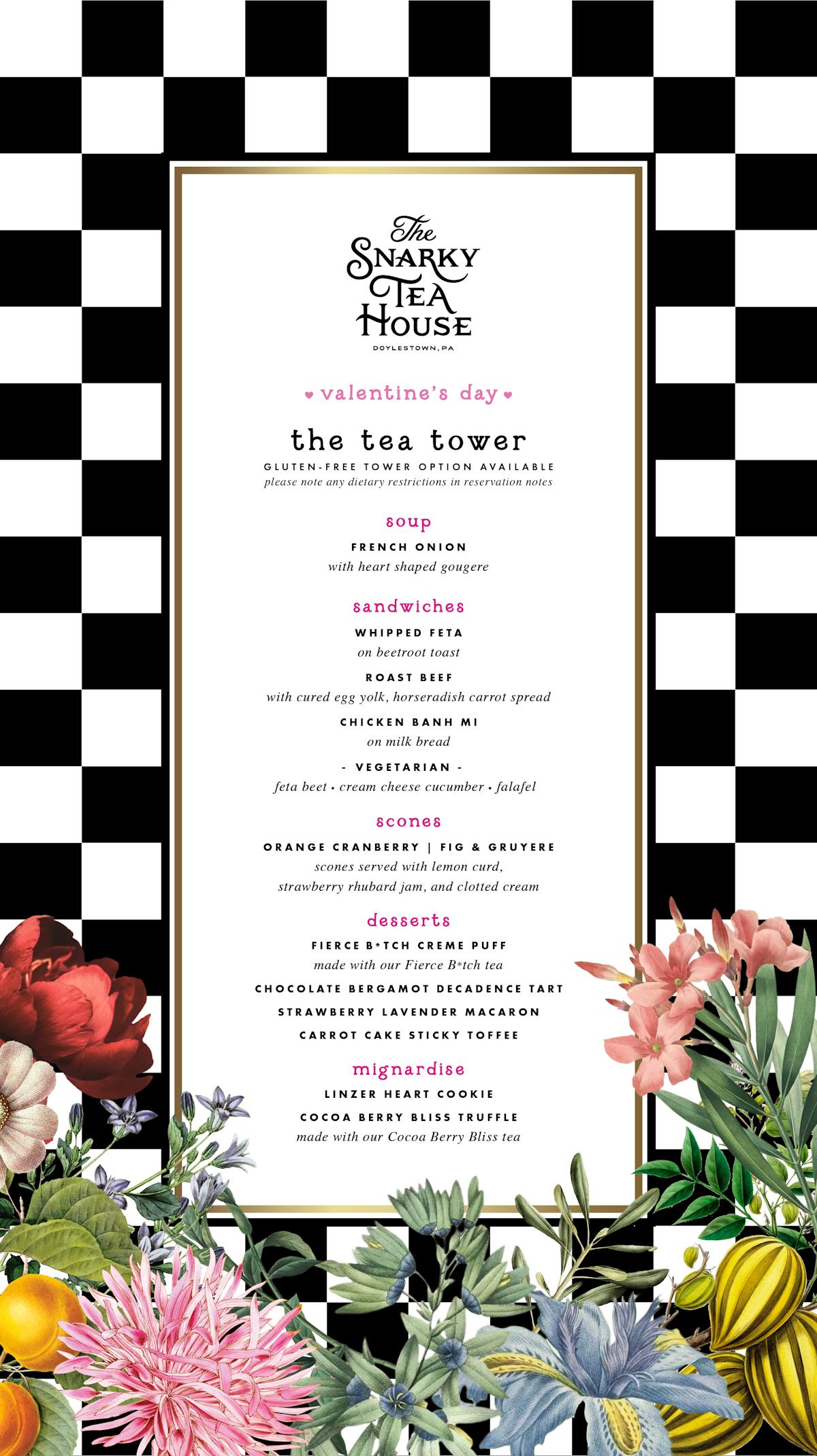 The Snarky Tea House - Set Tea Menu - Doylestown, PA | Tock