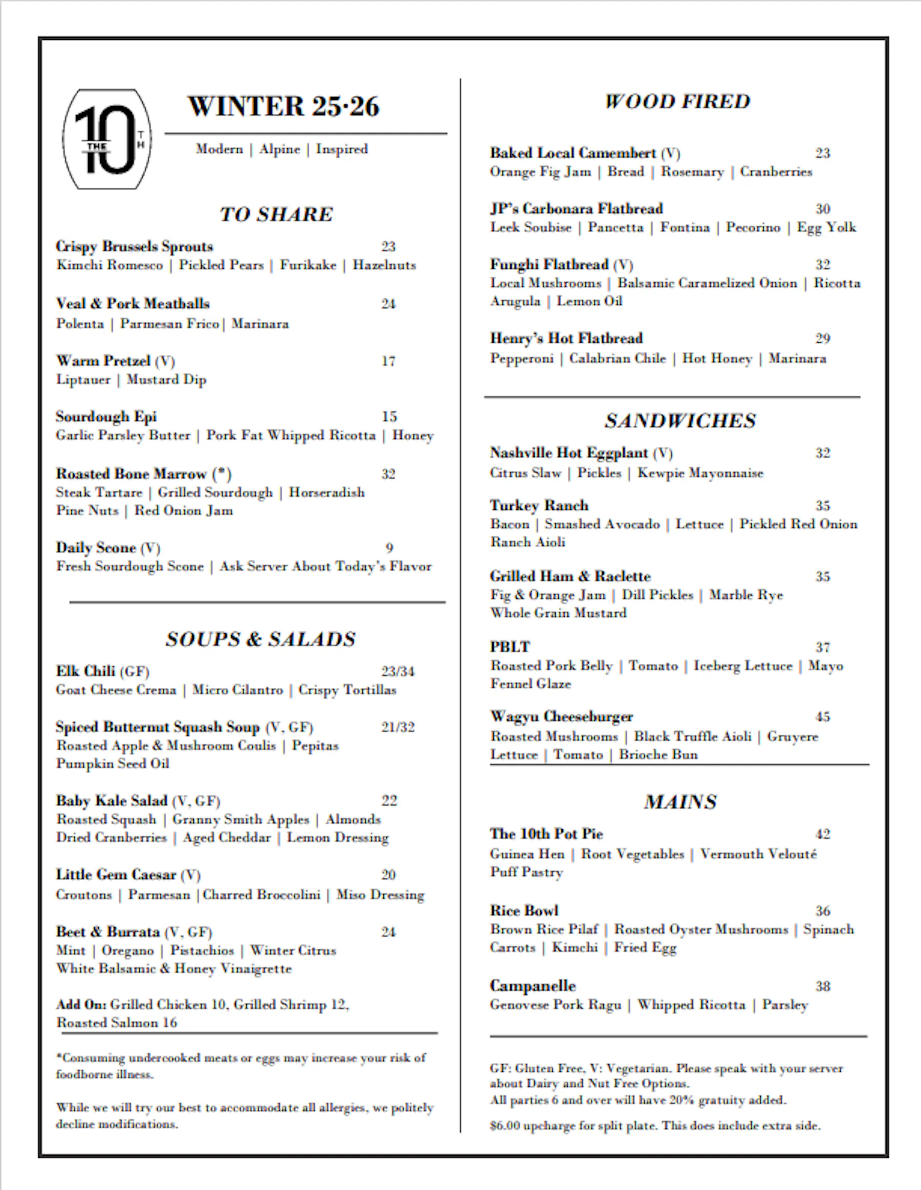 The 10th Restaurant - Vail, CO | Tock