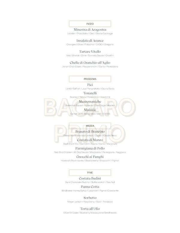 Bacaro Primo - Kansas City, MO | Tock