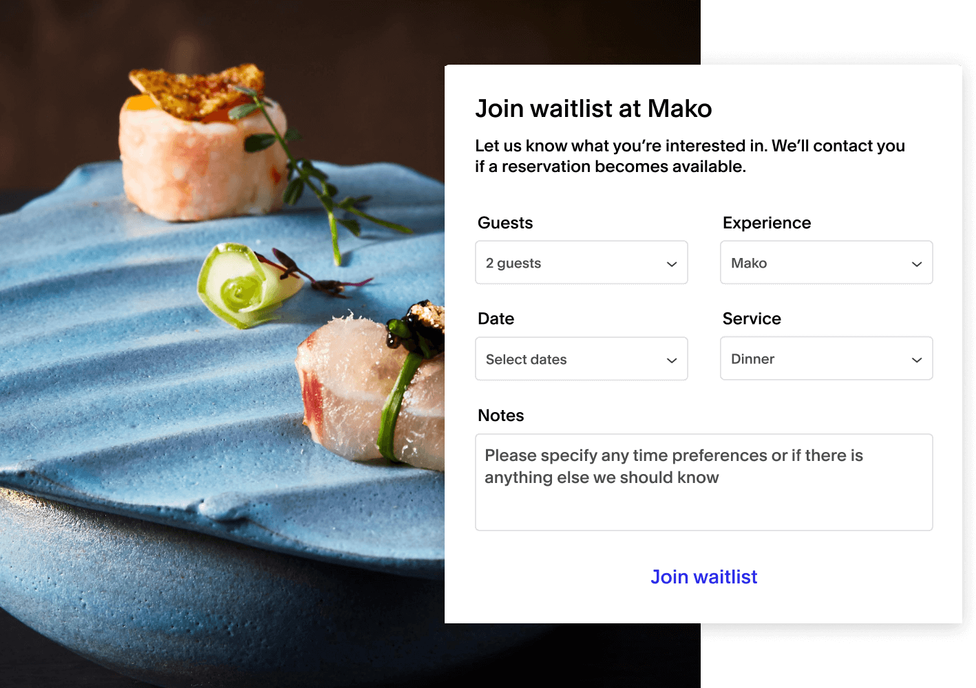 Restaurant Waitlist App | Tock